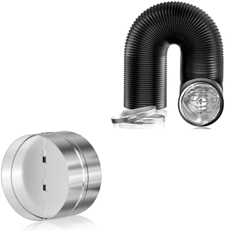 Hon&Guan 8 inch 16 FT Long Air Ducting,with 8 Inch Backdraft Damper ...