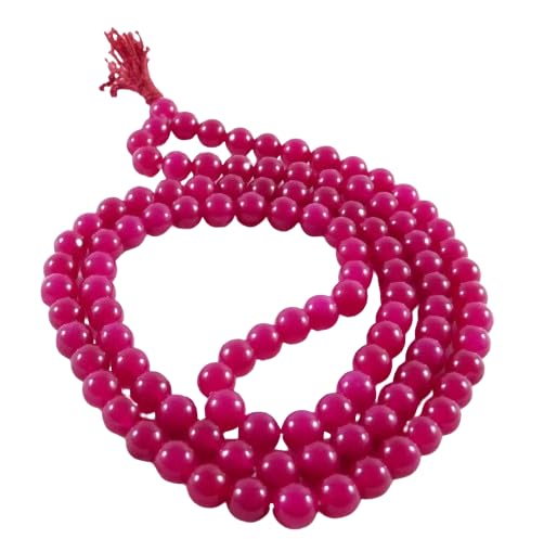 Gemz Mine 8mm 108 Beads Ruby Mala 108 Beads Rosary Ruby Ki Mala Rosary ...