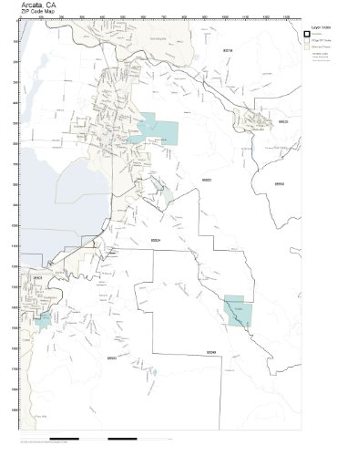 Amazon.com : ZIP Code Wall Map of Arcata, CA ZIP Code Map Laminated ...