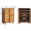 Amazon.com: latifolia Bamboo Shoe Cabinet, Two-Door Shoe Storage ...