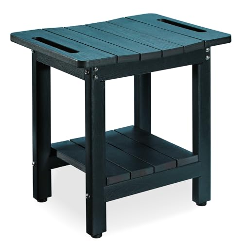 Snapklik.com : Cuzobro Shower Bench Seat, Black HDPE Shower Stool For ...