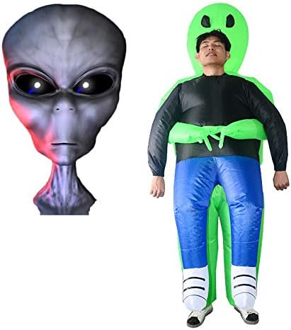 Amazon.com: Inflatable ET Costume Green Alien Cosplay Costume for Woman ...