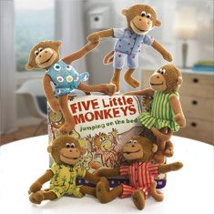 Amazon.com : Five Little Monkeys Board Book & Finger Puppet Playset : Baby