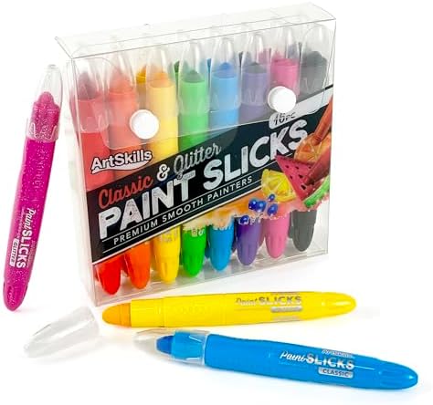 Amazon.com: ArtSkills Solid Tempera Paint Sticks for Kids,16 Washable ...
