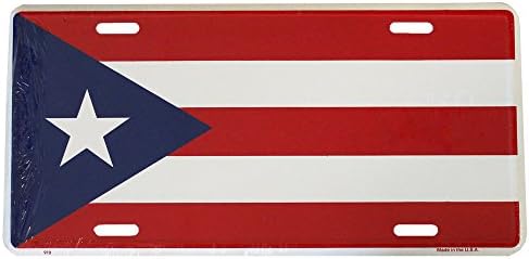 Amazon.com: Flagline Puerto Rico - 6" x 12" Metal License Plate ...