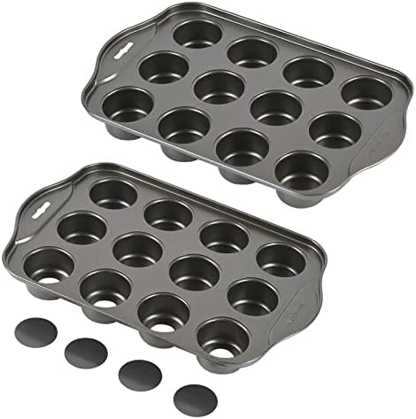 PLAZOTTA 2 Pack 12 Cavity Mini Cheesecake Pan, Mini Muffin Baking Pan ...