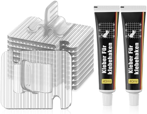 Enhon Pack of 50 Adhesive Hooks for Cat Net for Balcony, with 2 x 40 ml ...