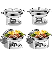 Amazon.com: Chafing Dish Buffet Set 4 Pack,Stainless Steel Round Buffet ...
