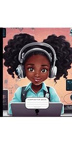 Composition Notebook Little Black STEM Girls: Twists & Tech, Wide Ruled ...