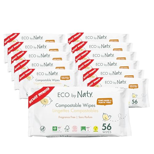 Eco by Naty Baby Wipes Unscented - 100% Compostable and Plant-Based ...