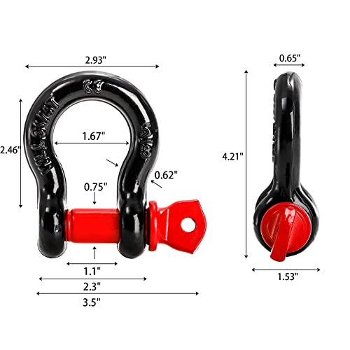 Snapklik.com : Bekith 4 Pack 5/8 D Ring Shackle 3.25 Ton (7165 Lbs ...