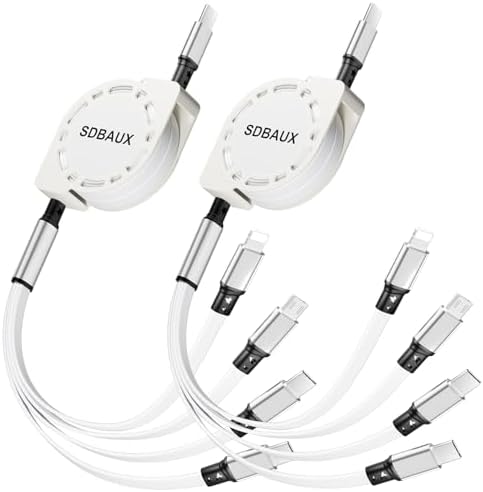 Amazon.com: 2Pack Multi Charging Cable, 4 in 1 5Ft Retractable iPhone ...