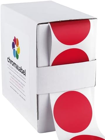 Amazon.com : ChromaLabel 1.50 Inch Round Label Permanent Color Code Dot ...