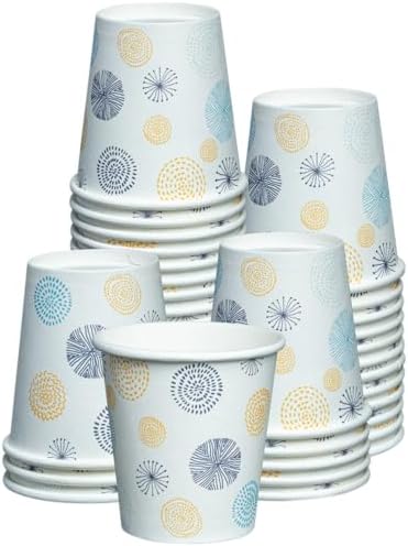Gusto [3 oz. - 100 Count] Small Paper Cups, Disposable Mini Bathroom ...