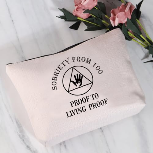 FEELMEM AA Sober Gifts Makeup Bag Sobriety from 100 Proof to Living ...