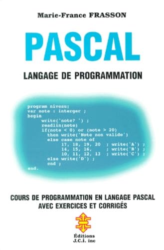 Amazon.com: Pascal langage de programmat.: 9782921599719: Marie-France Frasson: Books
