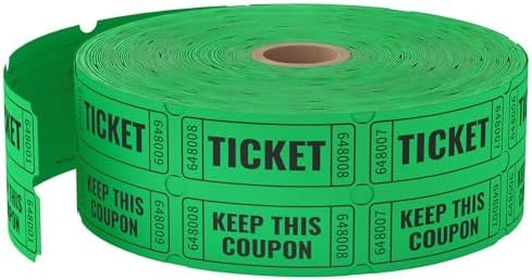 Amazon.com : 2000 Methdic Green Raffle Tickets (4 Color Selection ...