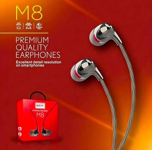 KDM M8 Original Wired Earphone with Mic, Noise Isolating with Bass ...