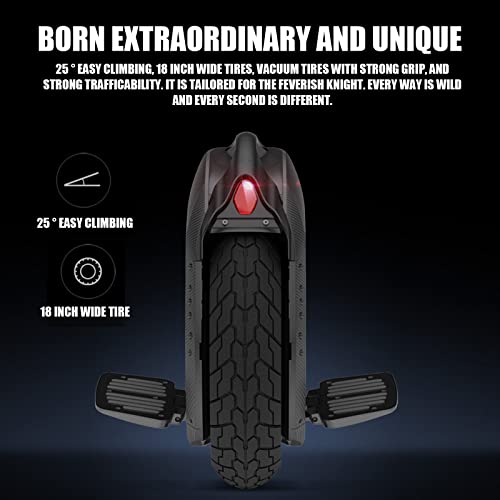 Electric Unicycle, 1800W Powerful Motor, 20 Mph Max Speed, 90 Miles ...