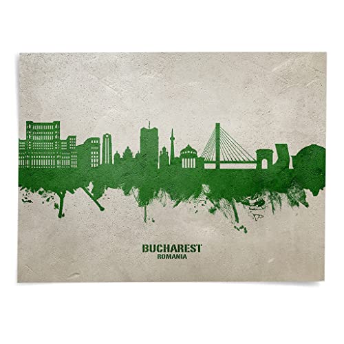 Bucharest Romania Skyline art print poster, unframed -19646 : Amazon.co ...