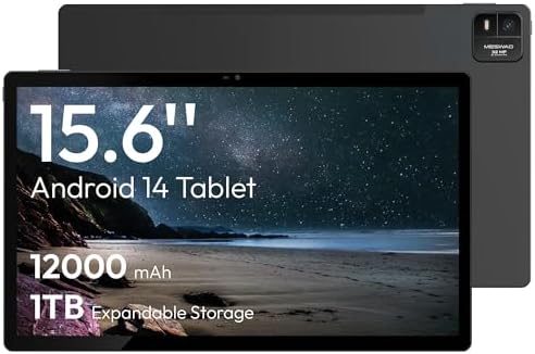 MESWAO 15.6 Inch Android 14 Tablet, 2025 Large Tablet with1080 IPS HD ...