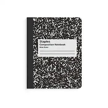 STAPLES Composition Notebook 9.75-Inch X 7.5-Inch Wide Ruled 100 Sh ...