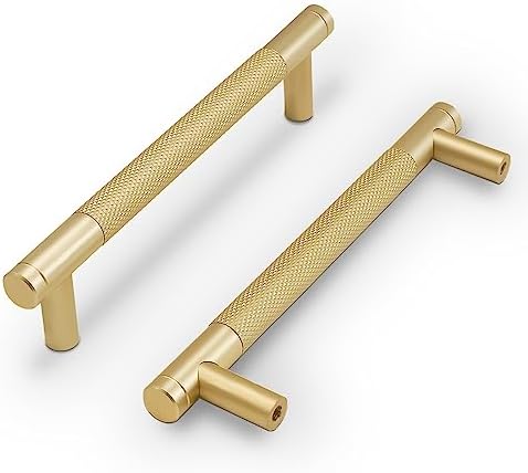 BWRMHME 2 Pack Solid Brass Cabinet Pulls, 5" Inch (128mm) Hole Centers ...