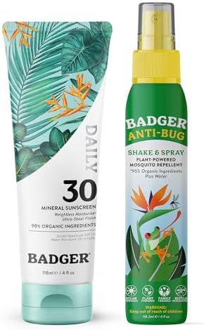 Amazon.com: Badger Bug Repellent and Daily Sunscreen Bundle - Bug Spray ...
