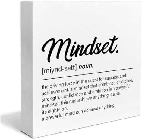 Amazon.com : Inspirational Mindset Quote Desk Wooden Sign Decor Mindset ...