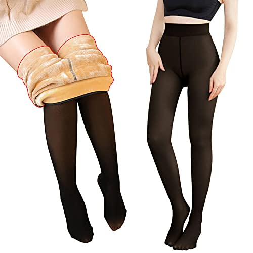 Snapklik.com : Women Fleece Lined Tights Fake Translucent Pantyhose ...