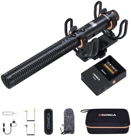 Amazon.com: COMICA VM40 Wireless Shotgun Microphone,2.4G Super Cardioid ...