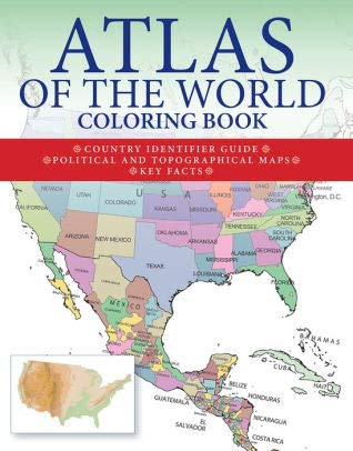 Atlas of the World Coloring Book; Country Identifier Guide, Political ...