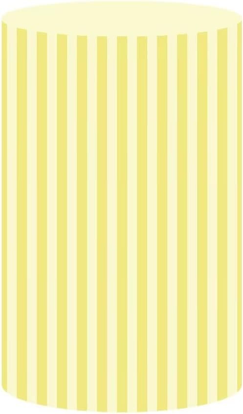 Amazon.com: Iydamc Yellow Stripes Round Pedestal Covers for Birthday ...