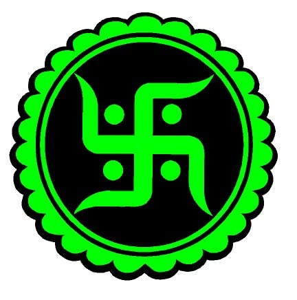 swastika Windows, Sides, Hood, Bumper Car Sticker (Green) : Amazon.in ...