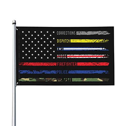 First Responders Hero Flag Nurse E-M-S Police Fire Military Flag 3x5 ...