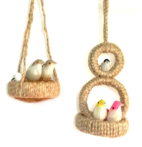 Myshine Combo of - Natural Couple chidiya with Egg and nest and ...