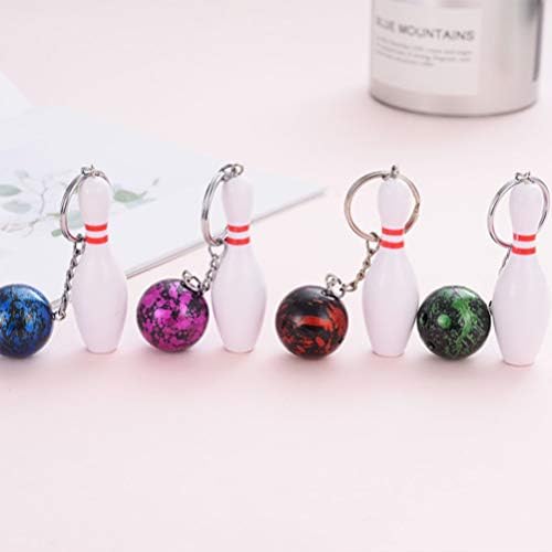 NUOBESTY 8pcs Bowling Pin Keychains Sports Keychains Handbag Charms ...