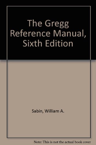 The Gregg Reference Manual, Sixth Edition: Sabin, William A.: Amazon ...