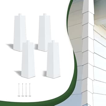 GAMZAU 4 Pcs White Aluminum Siding Corner Protectors - 8-inch Wall Trim ...