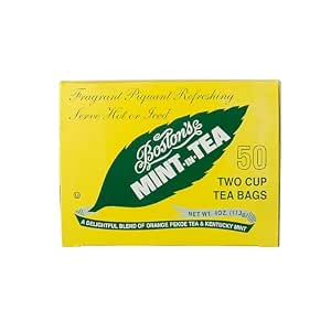 Amazon.com : Boston Tea Mint-In-Tea, 50-Count Boxes (Pack of 6) : Black ...