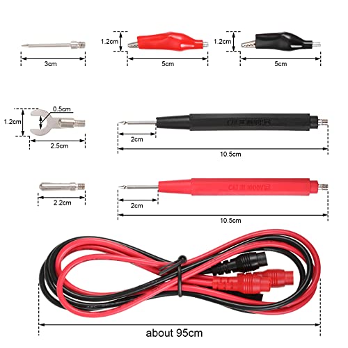 16Pcs Multimeter Test Leads Kit Multimeter Leads Thin Multimeter Test ...