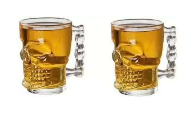 Buy KVA (Pack of 2 Skull Beer Mug | Crystal Glass | Beer Mug for Party ...