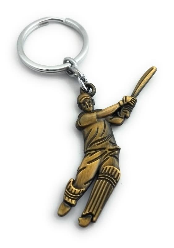 Generic Double Sided Cricket Player Metal Keychain and Keyring for Home ...