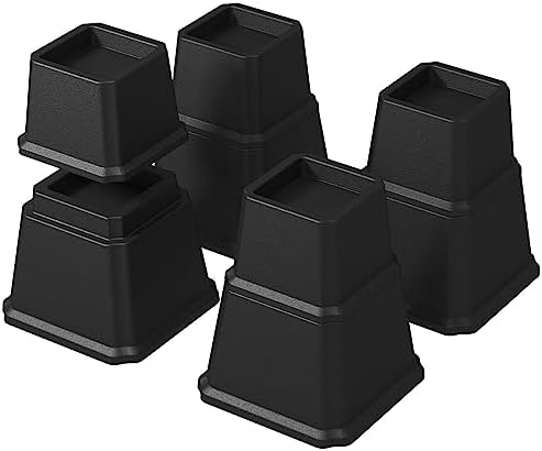 Amazon.com: Twakashic Bed Risers 6 Inch Heavy Duty Furniture Adjustable ...
