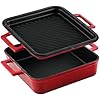 Amazon.com: Flavehc Cast Iron Rectangular Dutch Oven Cast Iron Pan with ...