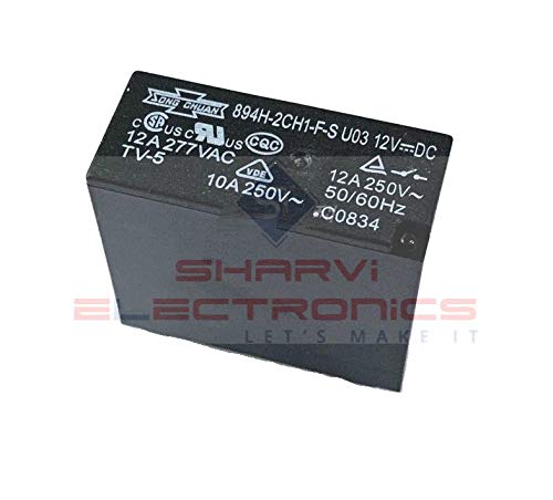 894H-2CH1-F-S-12VDC DPDT Relay 12V 12A PCB Mount : Amazon.in ...