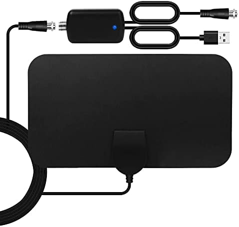 Indoor TV Aerial, 50 Miles Digital HDTV Antenna Freeview 4K 1080P HD FM ...