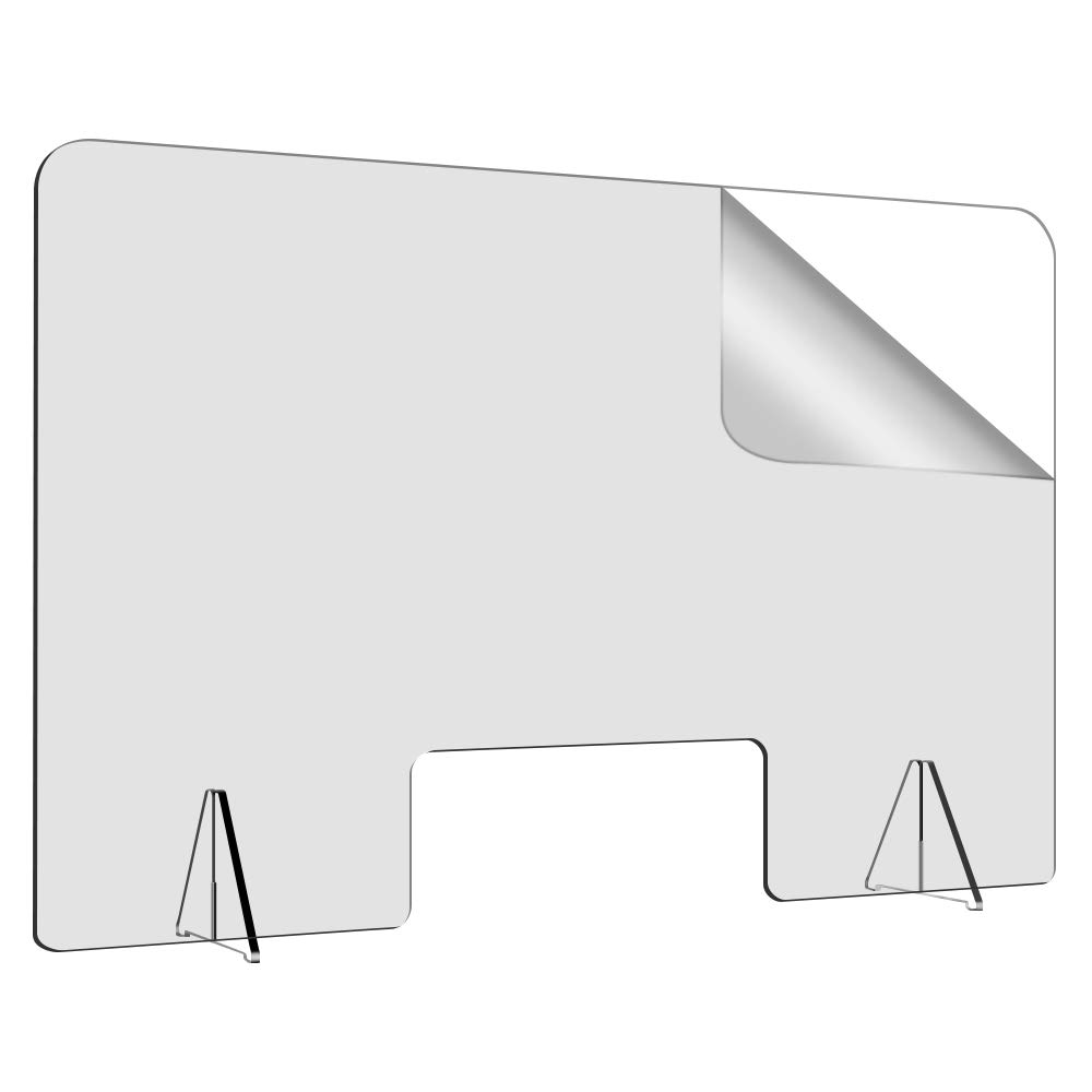 40w 26h Plexiglass Barrier Shield For Desk And Counter Acrylic ...