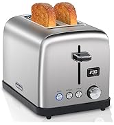 Amazon.com: SEEDEEM Toaster 2 Slice, Stainless Steel Bread Toaster, LCD ...