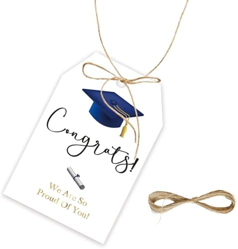 Amazon.com : 50pcs Congrats Grad Thank You Tags, Class of 2025 Gift Tag ...